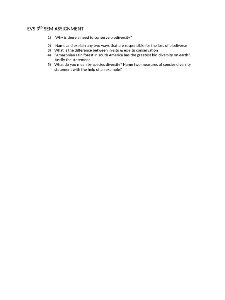 Evs 3rd Sem Assignment 3 1 | PDF