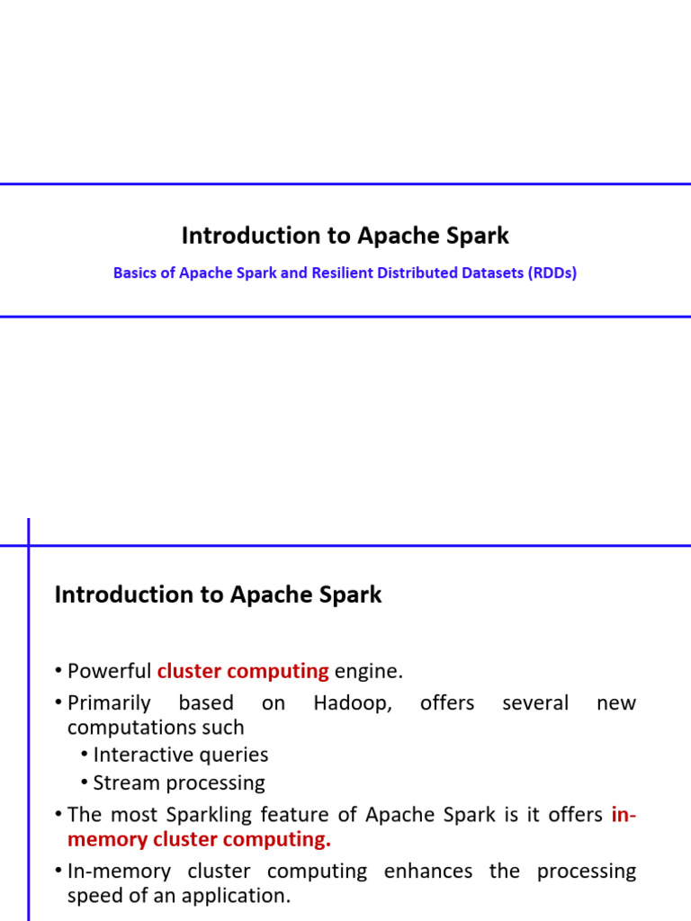 BDA Lect5 Apache Spark 2023 | PDF | Apache Spark | Apache Hadoop