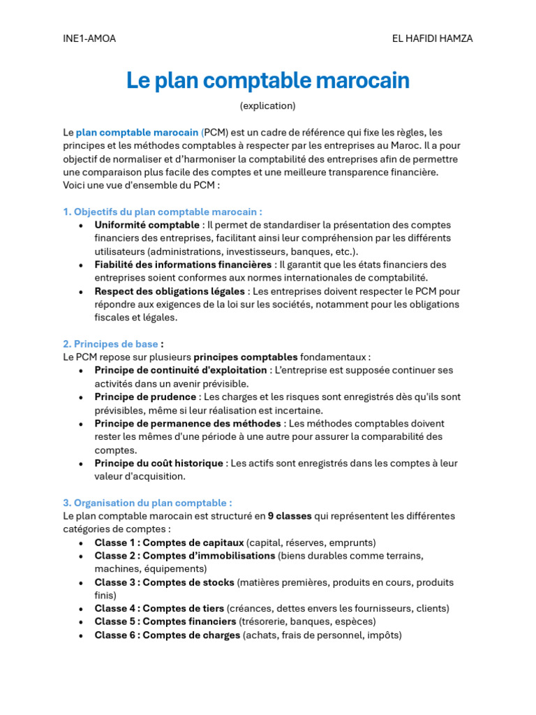 Guide du Plan Comptable Marocain | PDF | Comptabilité | Bilan comptable