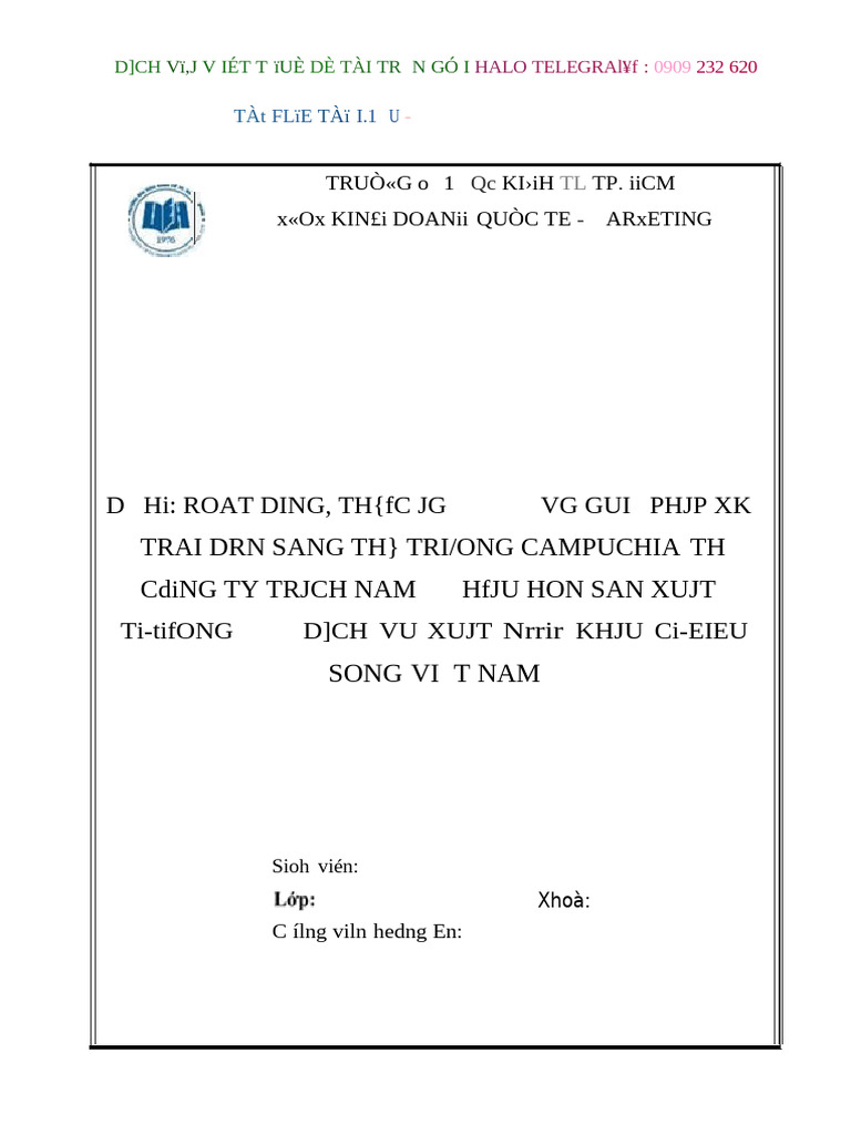 Hot NG THC TRNG V Gii PHP XK TR N Sang TH TRNG Campuchia Ti CNG Ty 257513136 | PDF