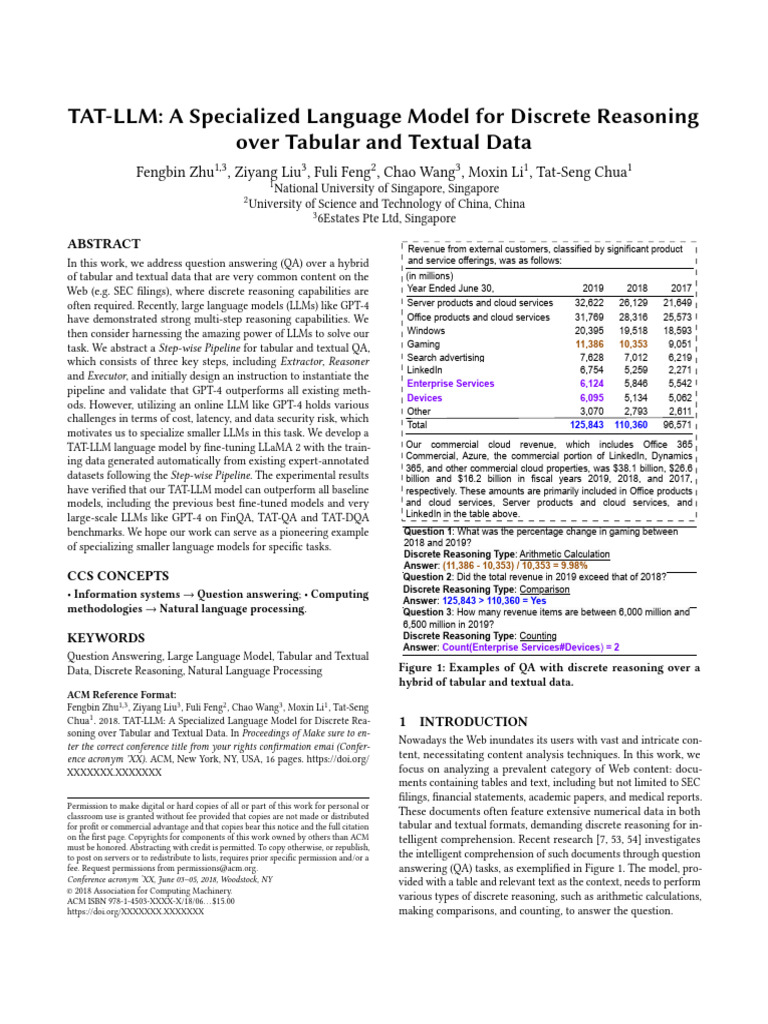 TAT-LLM-A Specialized Language Model For Discrete Reasoning | PDF ...
