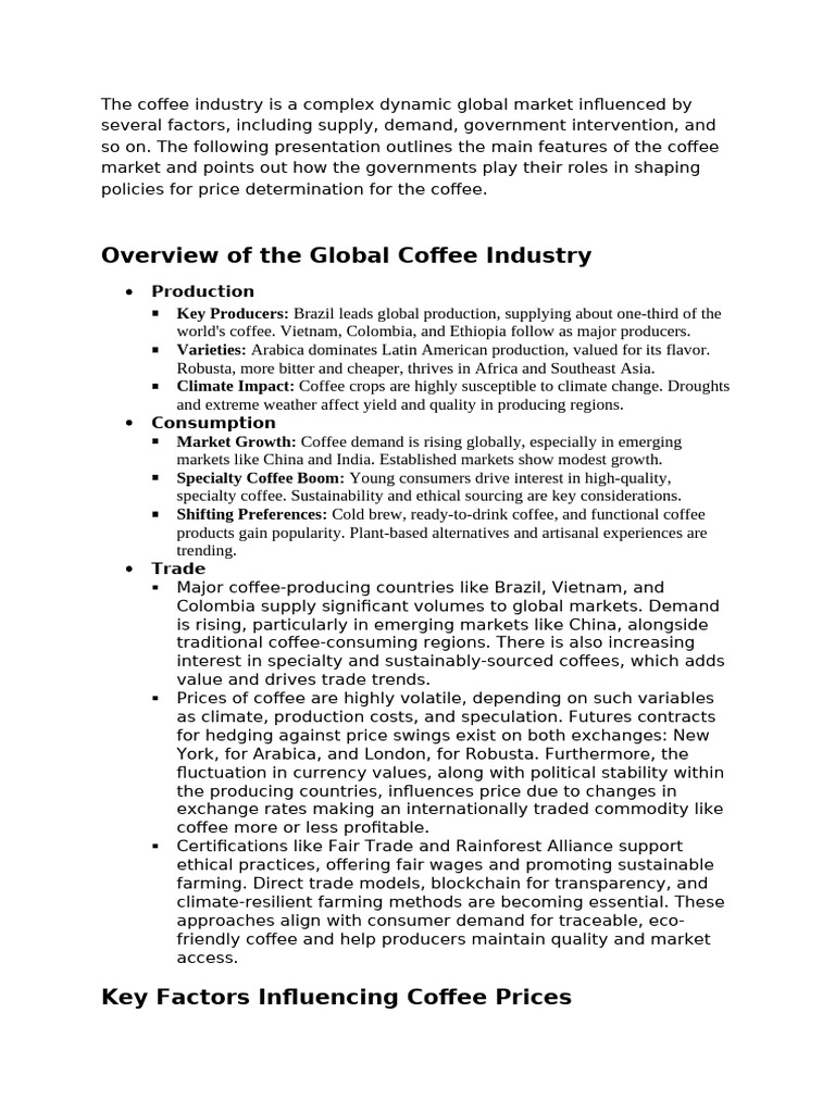 Essay Micro | PDF | Coffee | Market (Economics)
