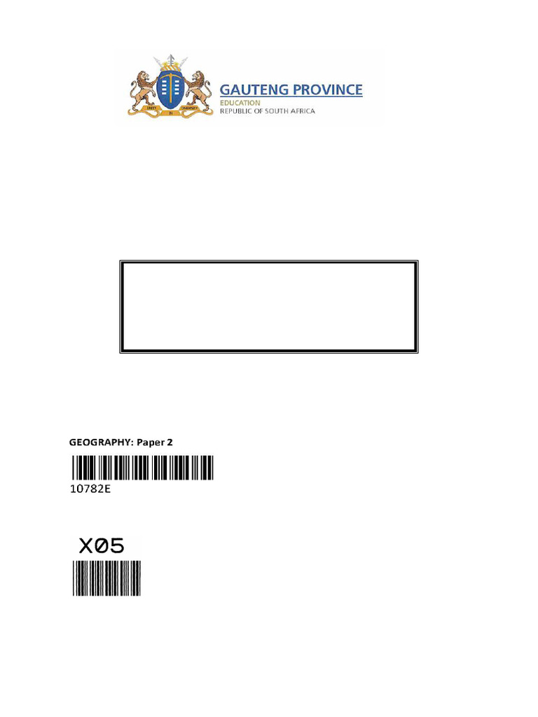 Grade 12 NSC Geography P2 (English) September 2022 Preparatory ...