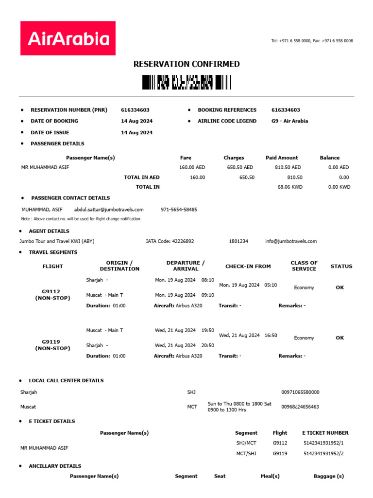 g9 Muhammad Asif SHJ MCT SHJ | PDF | Baggage