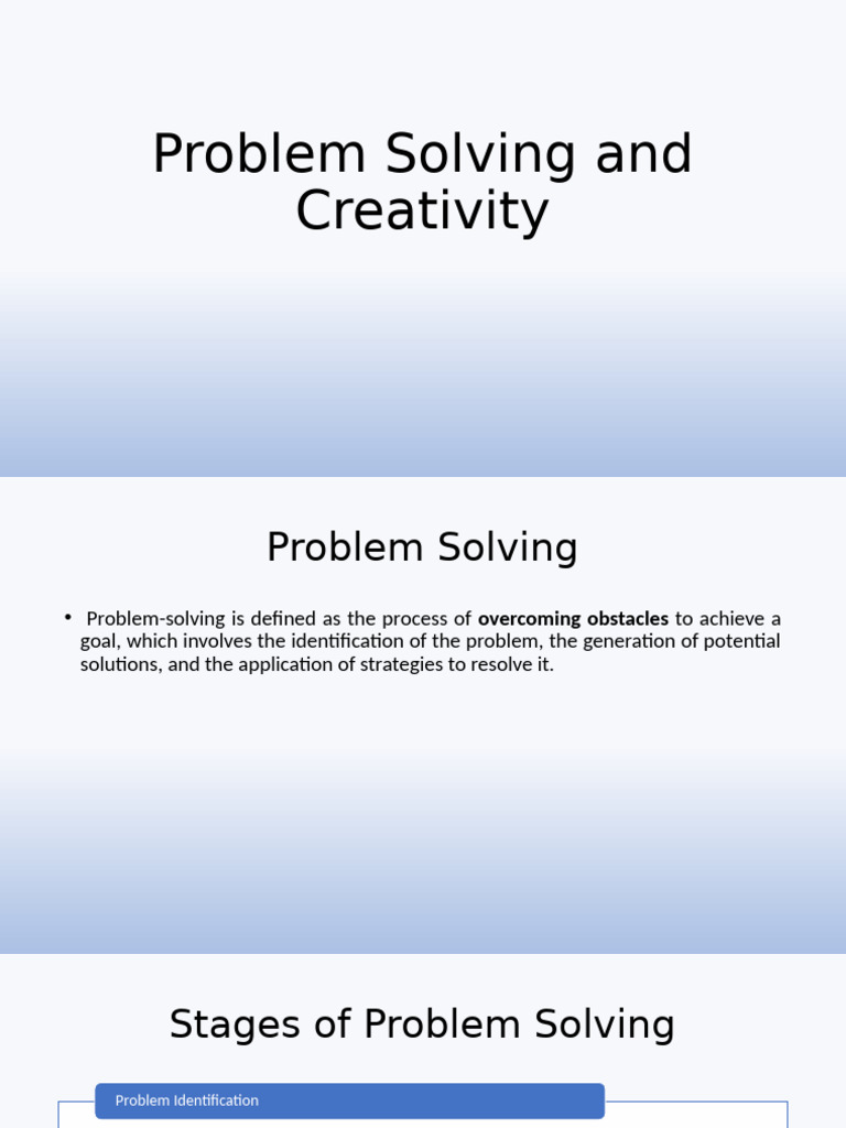 Problem Solving and Creativity | PDF | Creativity | Psychological Concepts