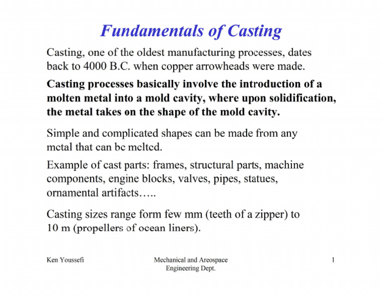 Fundamentals of Casting | PDF