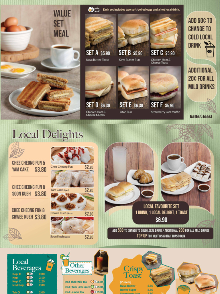 Menu For Kaffe N Toast (Bit - Ly - 3LCjbMF) | PDF