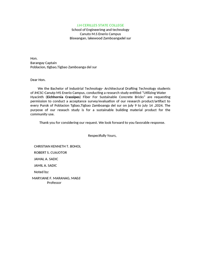 Letter of Survey | PDF