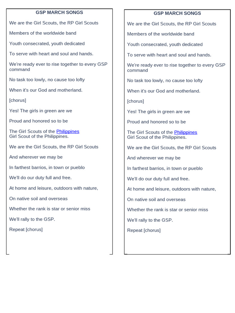 GSP Song | PDF | Language Arts & Discipline