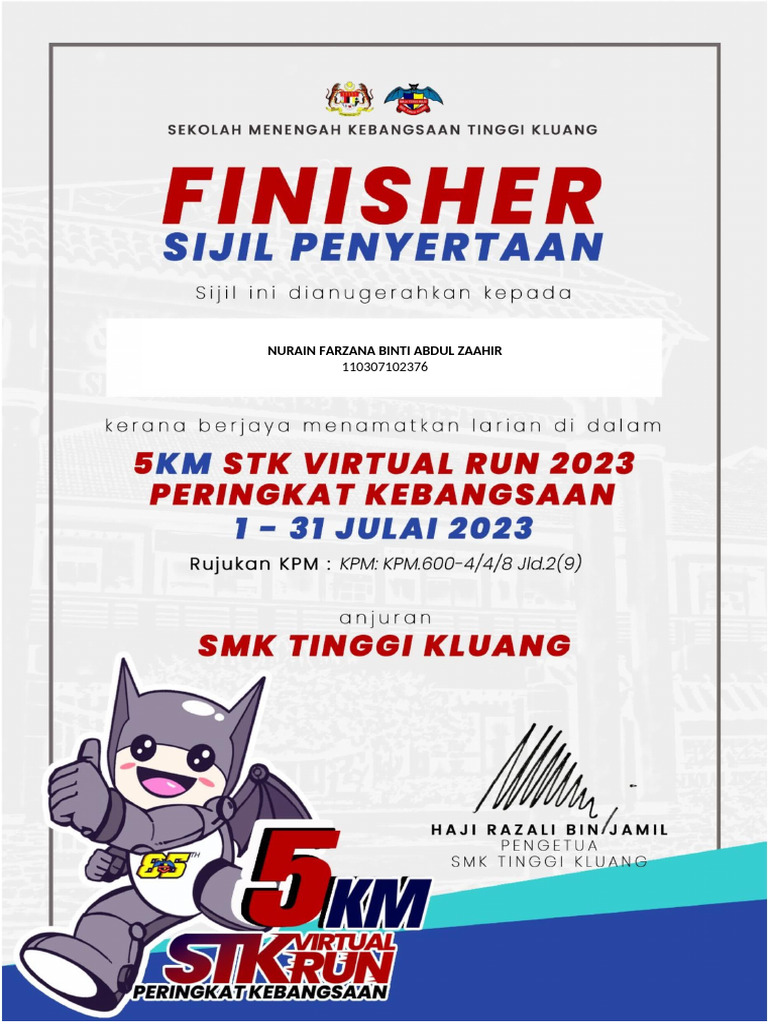 Sijil Larian Murid Tercicir | PDF