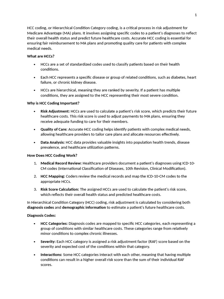 Understanding HCC Coding for MA Plans | PDF | Chronic Condition ...