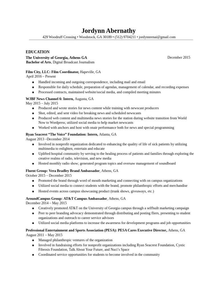 Grady Resume Book - Summer 2016 (1) - 241123 - 081920 | PDF | Social ...