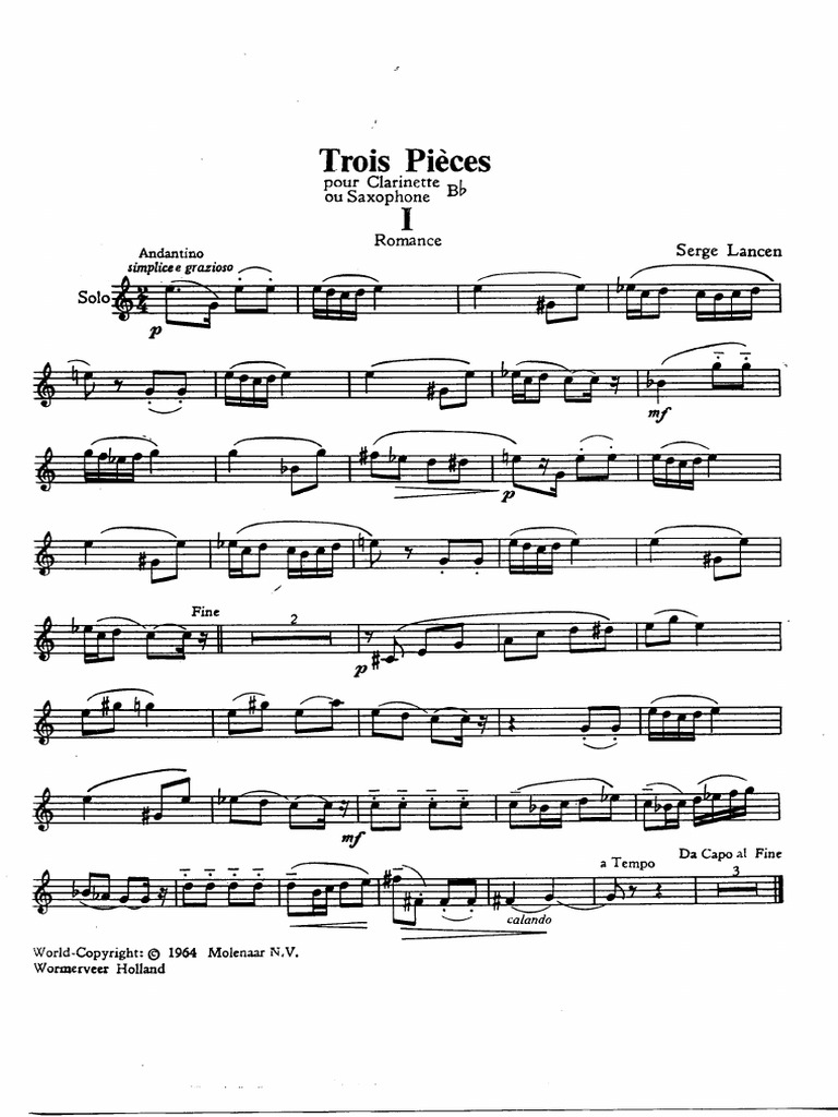 Trois Pieces Sax | PDF