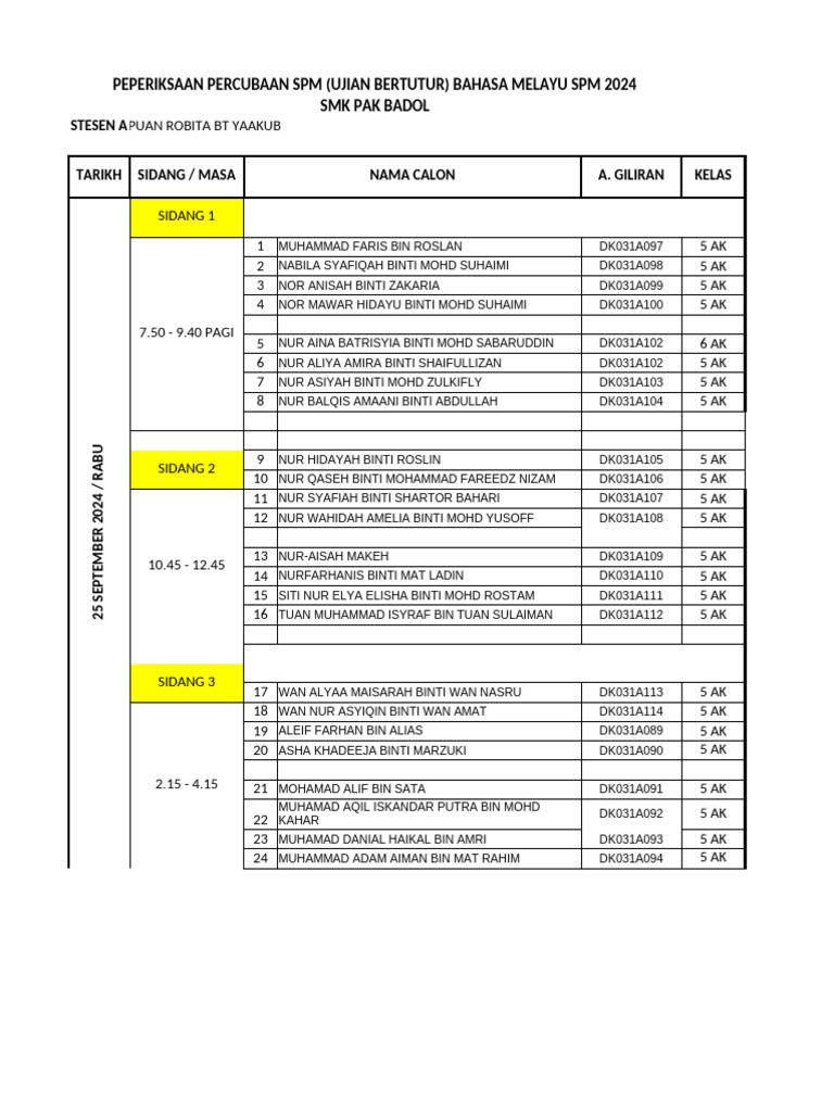 Percubaan Ujian Bertutur Bahasa Melayu 2024 | PDF