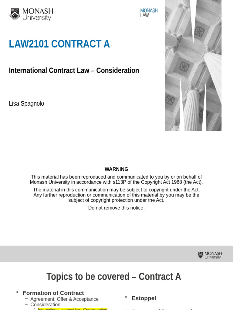 Consideration - International Contract Law - Powerpoint | PDF ...