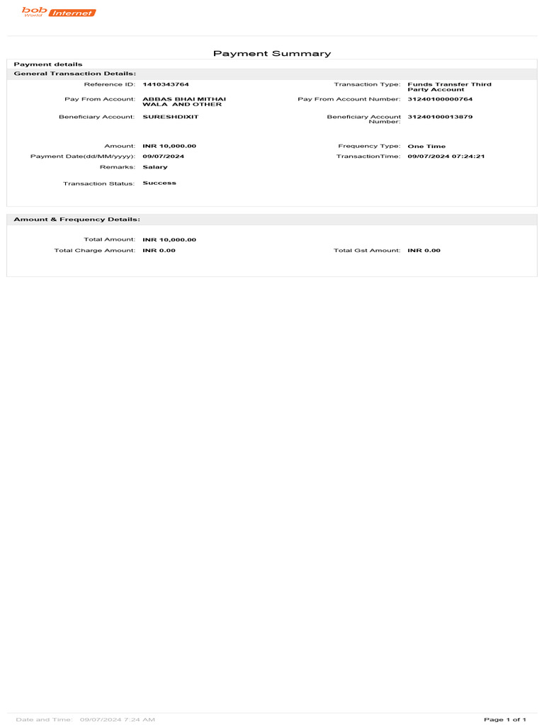 Initiate Single Entry Payment Summary UX509!07!2024 | PDF