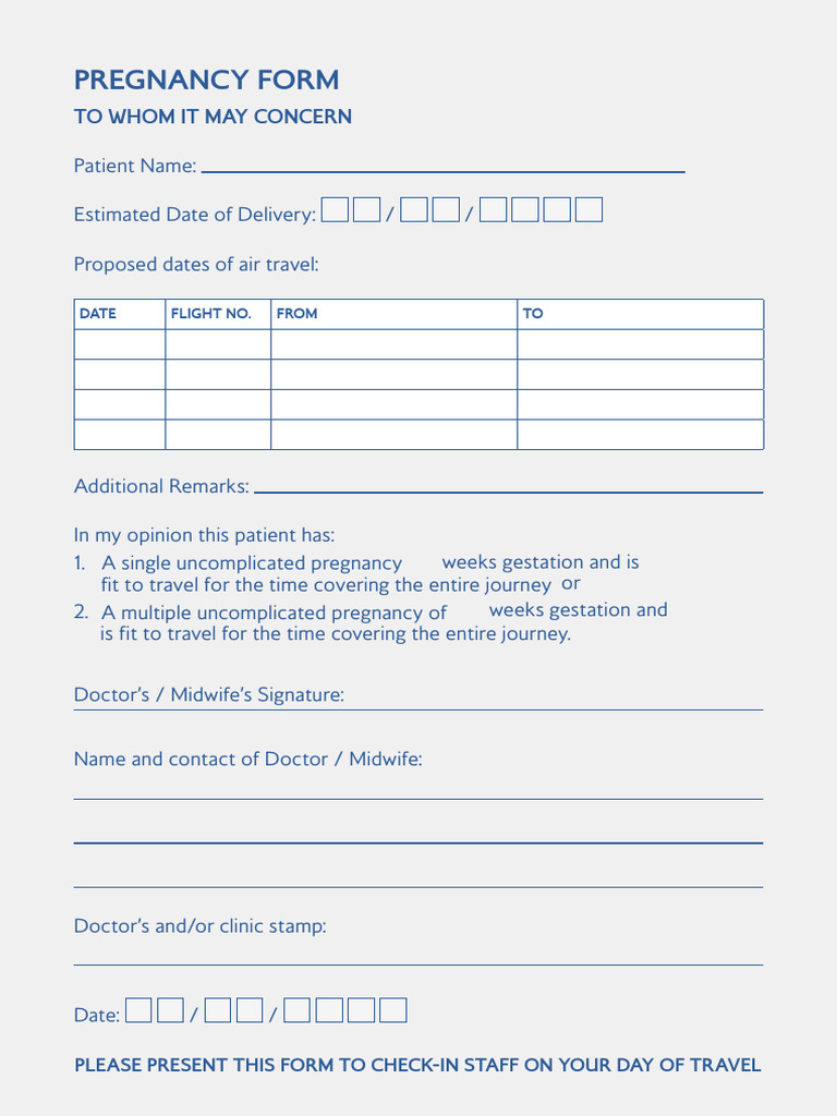 Pregnancy Form | PDF