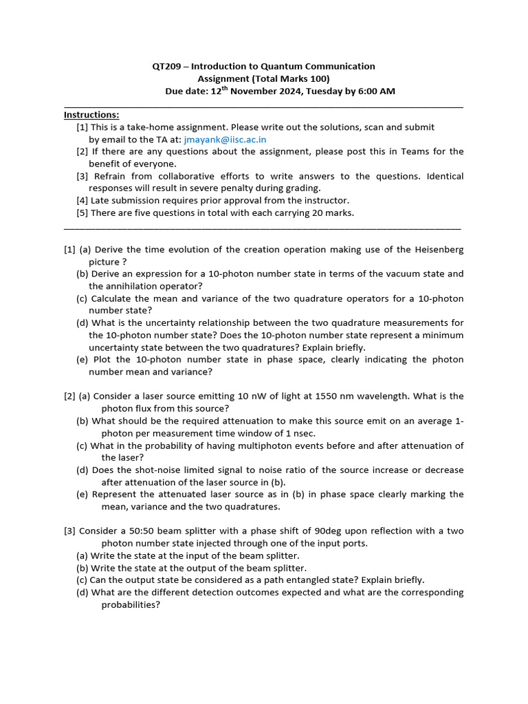 Assignment2 Solutions Pdf Photon Electromagnetism