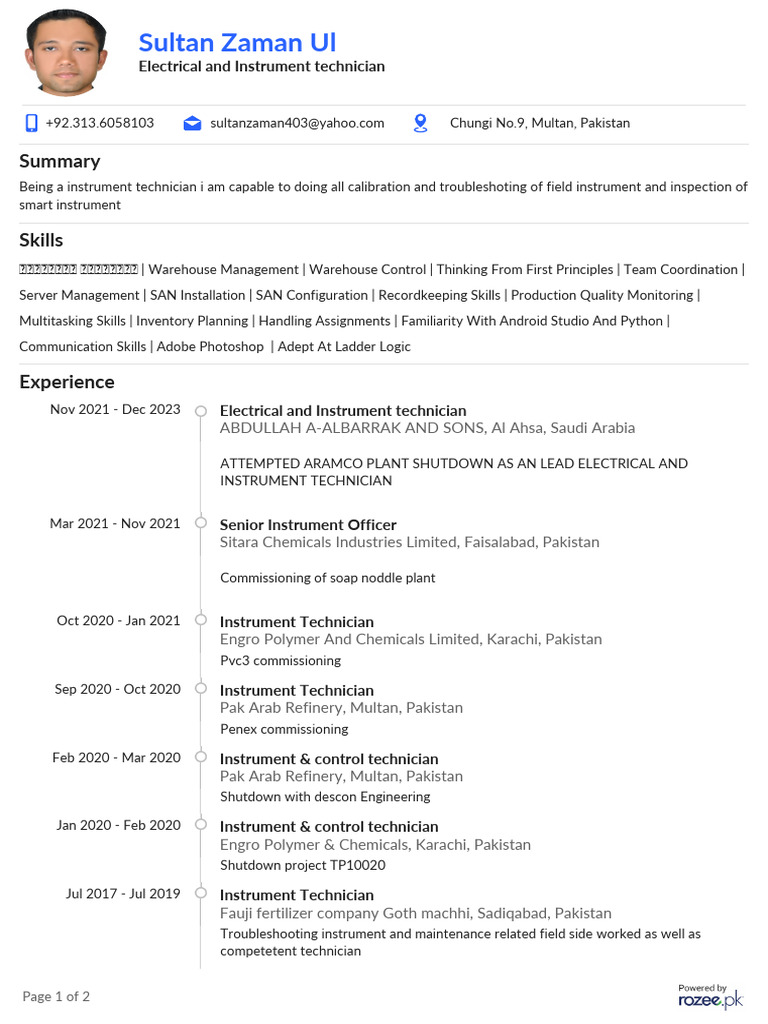 Rozee CV 6134842 Sultan Ul | PDF | Pakistan