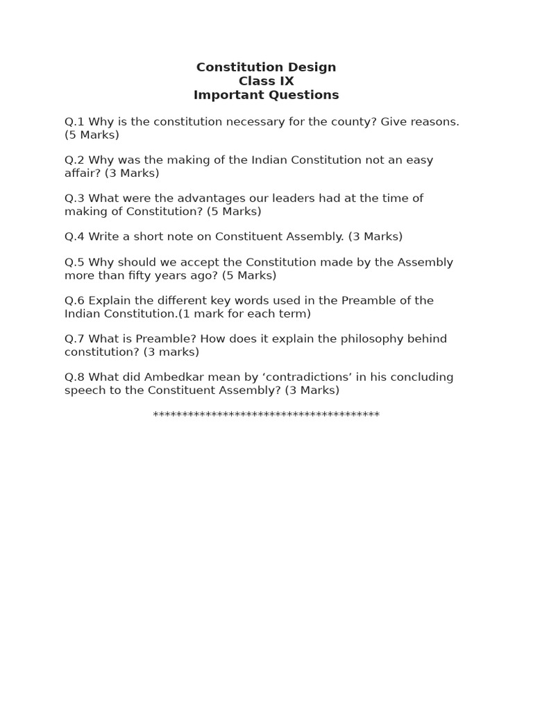 Constitutional Design Class IX | PDF | Travel
