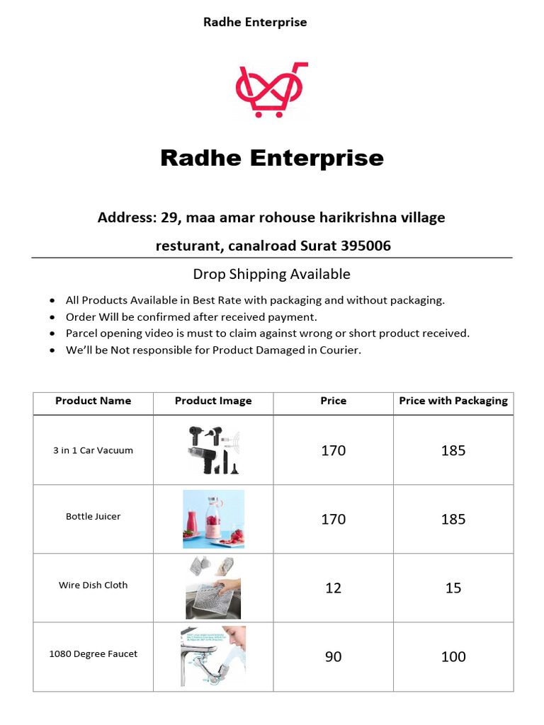 Radhe Enterprise Catalogue | PDF