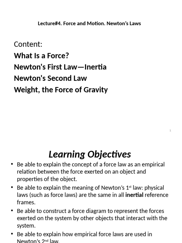 Bhos Phys 1 L4 | PDF | Force | Weight