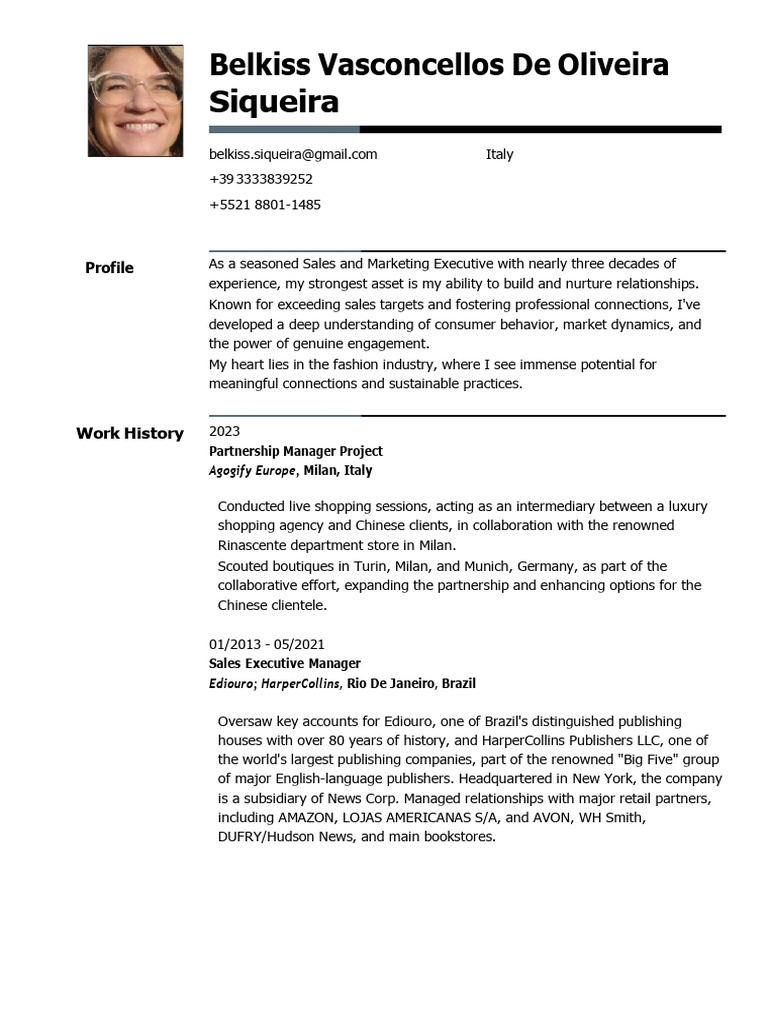 Belkiss Siqueira Resume EV | PDF | Business