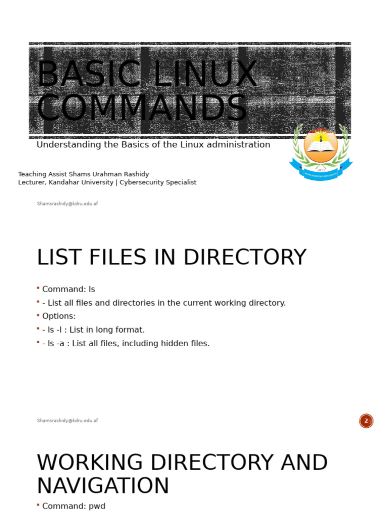Basic Linux Commands | PDF | Computer File | Filename Basic Linux Commands | PDF | Computer File | Filename