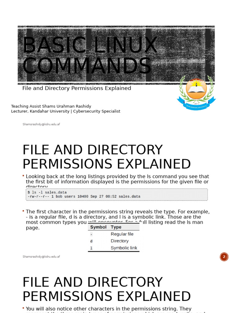 File and Directory Permissions Explained | PDF | Utility Software ...