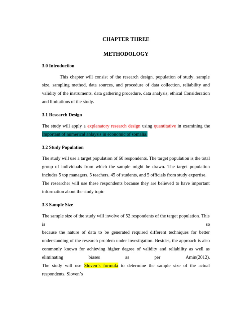 Chapter 3 Methology | PDF | Sampling (Statistics) | Validity (Statistics)