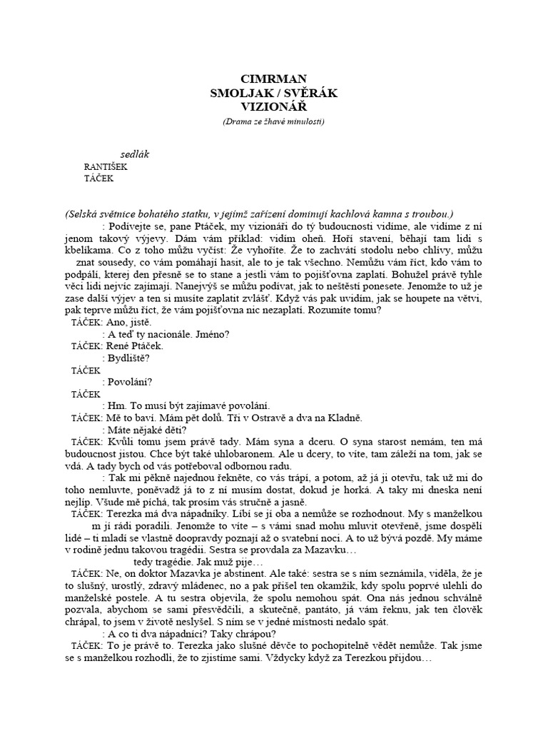 Smoljak A Svěrák - Vizionář | PDF