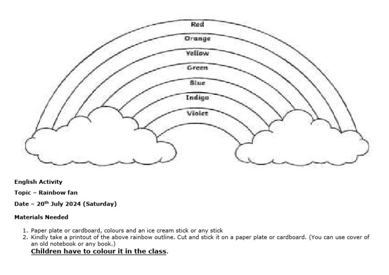 English Activity - Rainbow | PDF