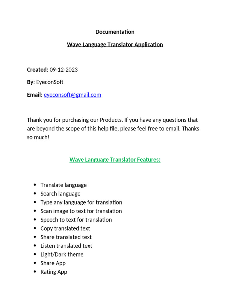 Documentation For Wave Translator | PDF