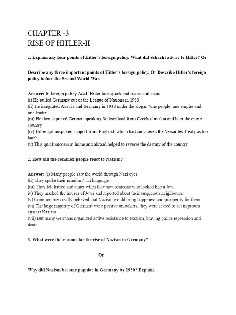 Hitler's Foreign Policy and Nazism Explained | PDF | Nazi Germany ...