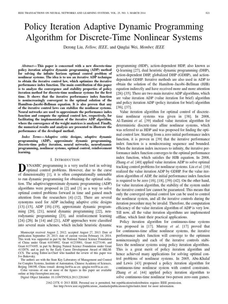 Derongliu 2014 | PDF | Optimal Control | Dynamic Programming