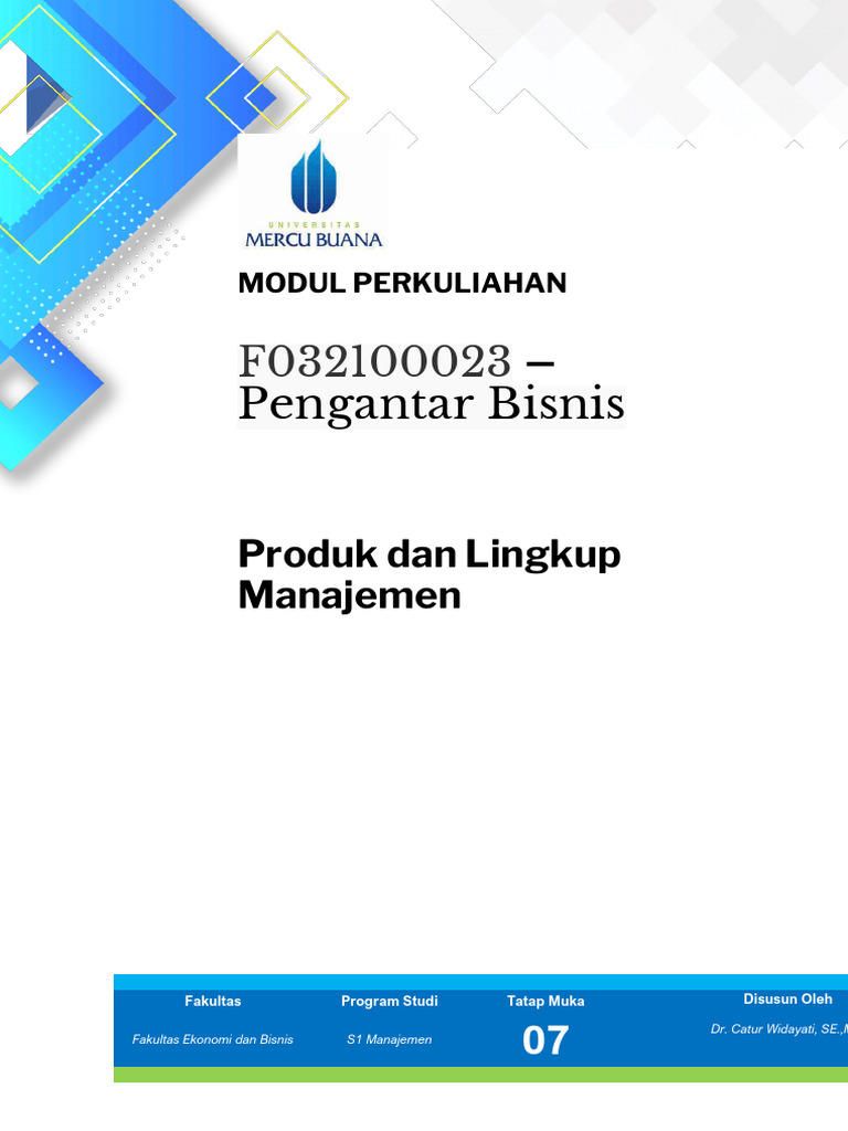 Modul Pengantar Bisnis (TM7) | PDF | Bisnis