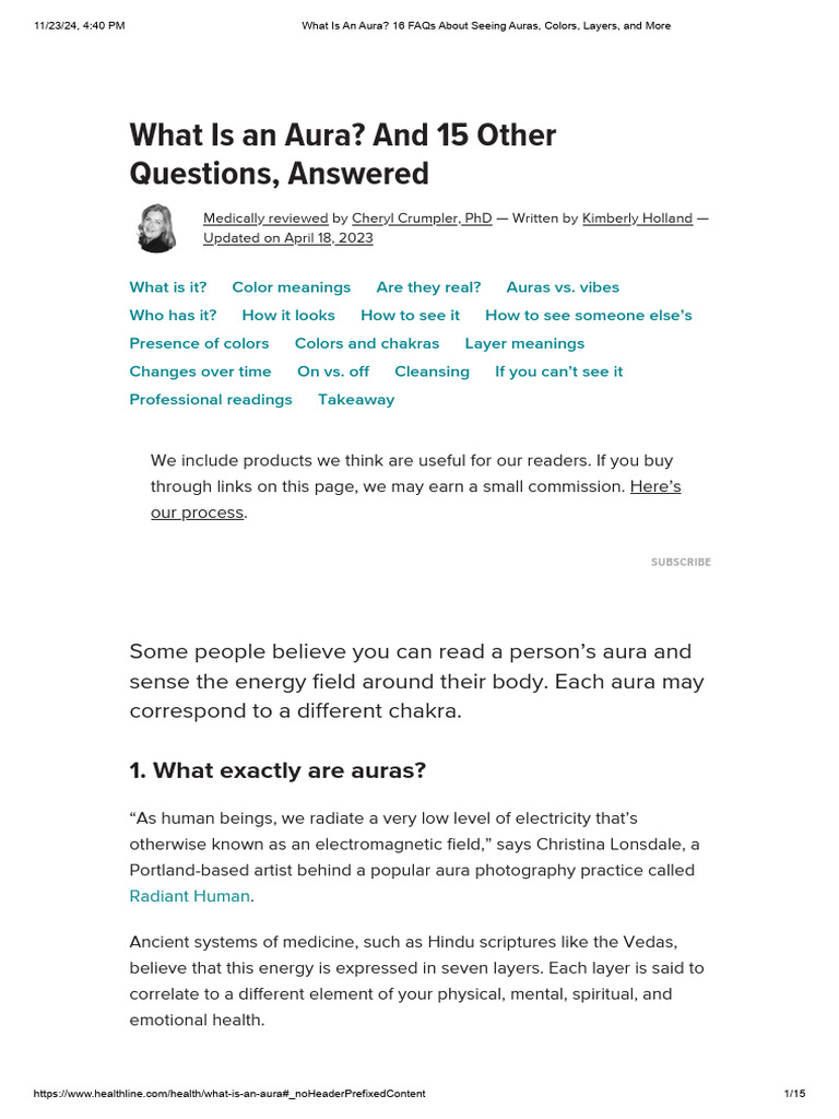 Meaning of Auras | PDF | Aura (Paranormal) | Chakra