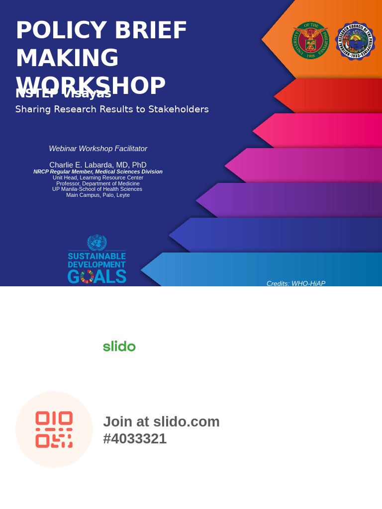 Policy Brief Presentation NRCP NSTEP Workshop (FINAL Copy) | PDF | Policy | Cognition