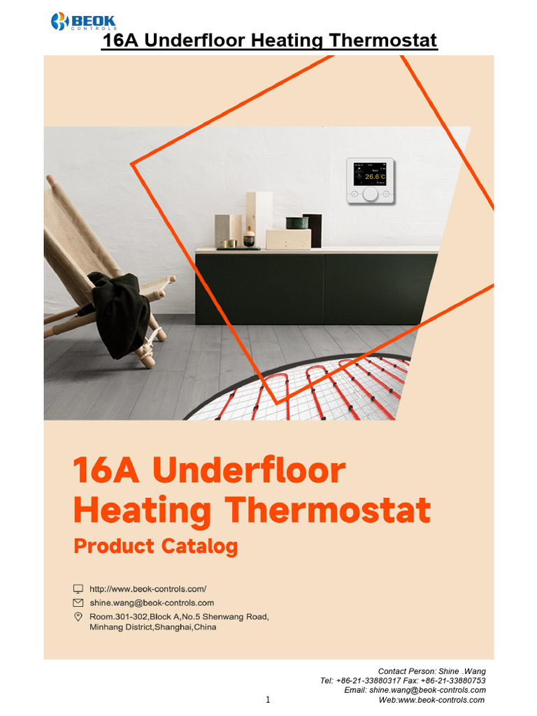 16A Underfloor Heating Thermostats Catalog | PDF | Backlight | Celsius