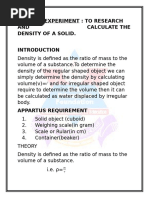 Notes - RP 05 Density - AQA Physics GCSE | PDF | Density | Volume