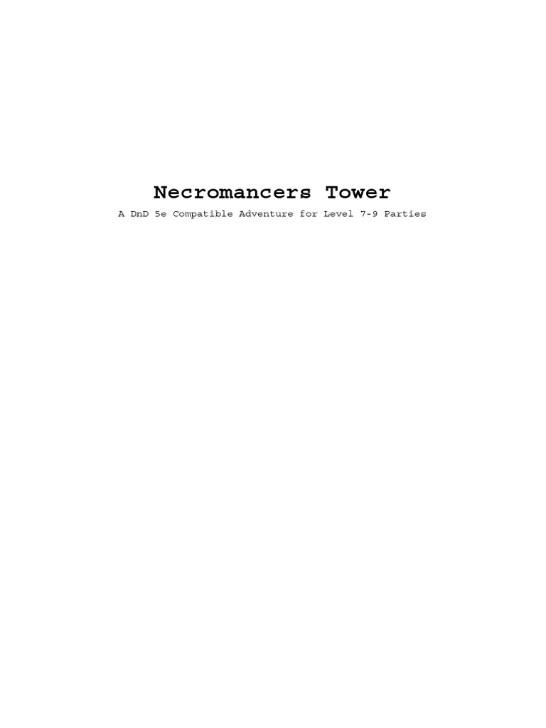 DnD 5e Adventure: Necromancer's Tower | PDF | Copyright | License