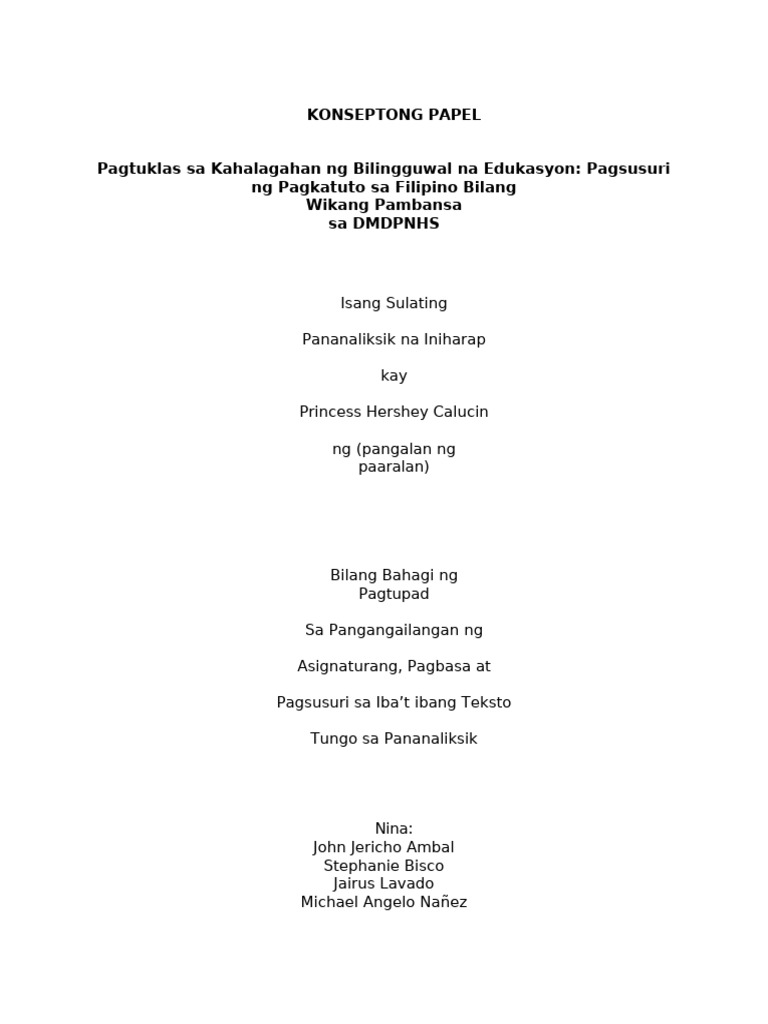 Bilingual Research Pagbasa | PDF