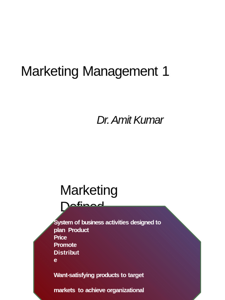 Marketing Management Fundamentals Guide | PDF | Marketing | Customer