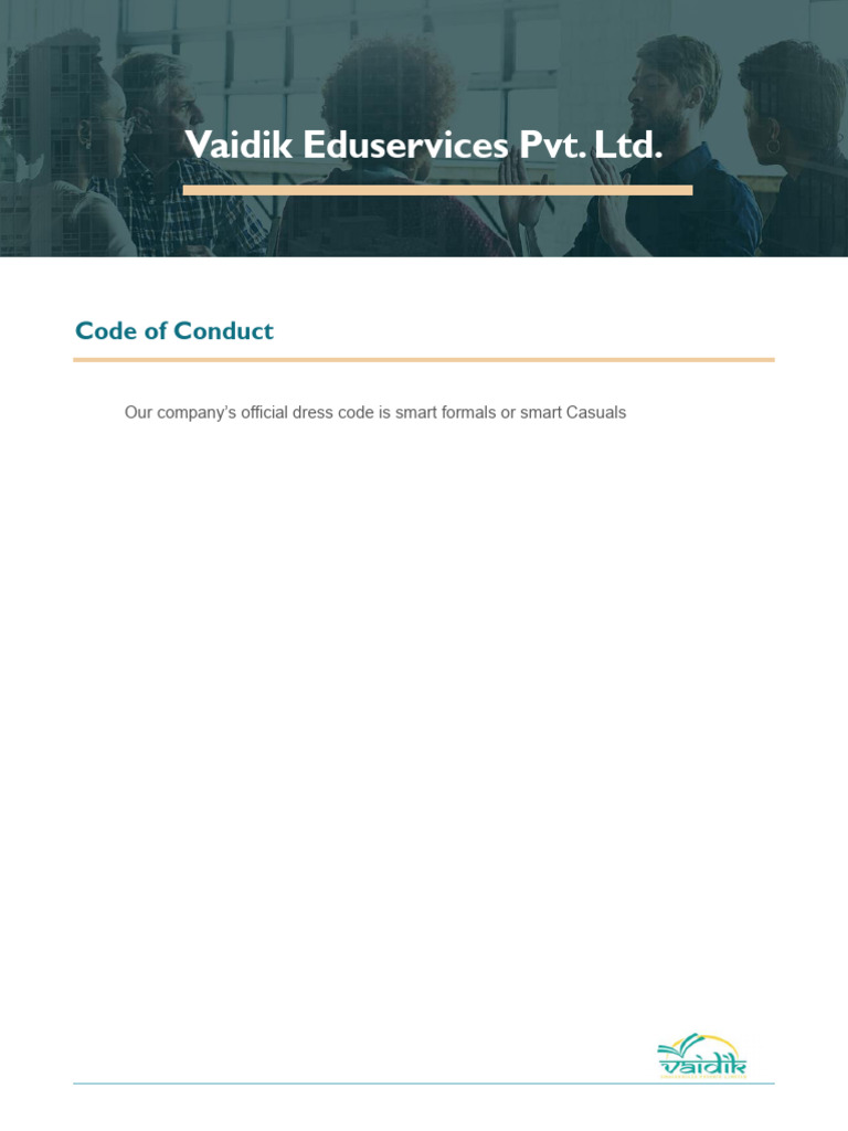 Vaidik Eduservices Code of Conduct | PDF