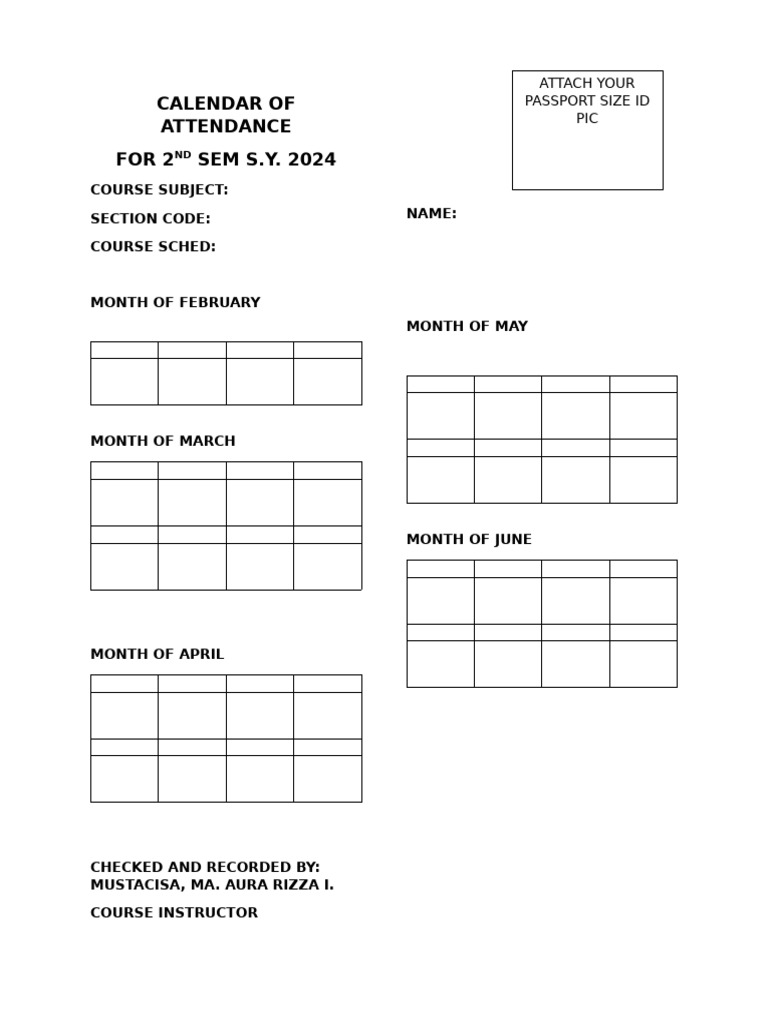 Attendance Form | PDF