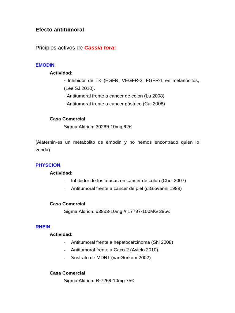 Ppio Activo CassiaTora | PDF | Relaciones personales, crianza y desarrollo personal | Salud y ...