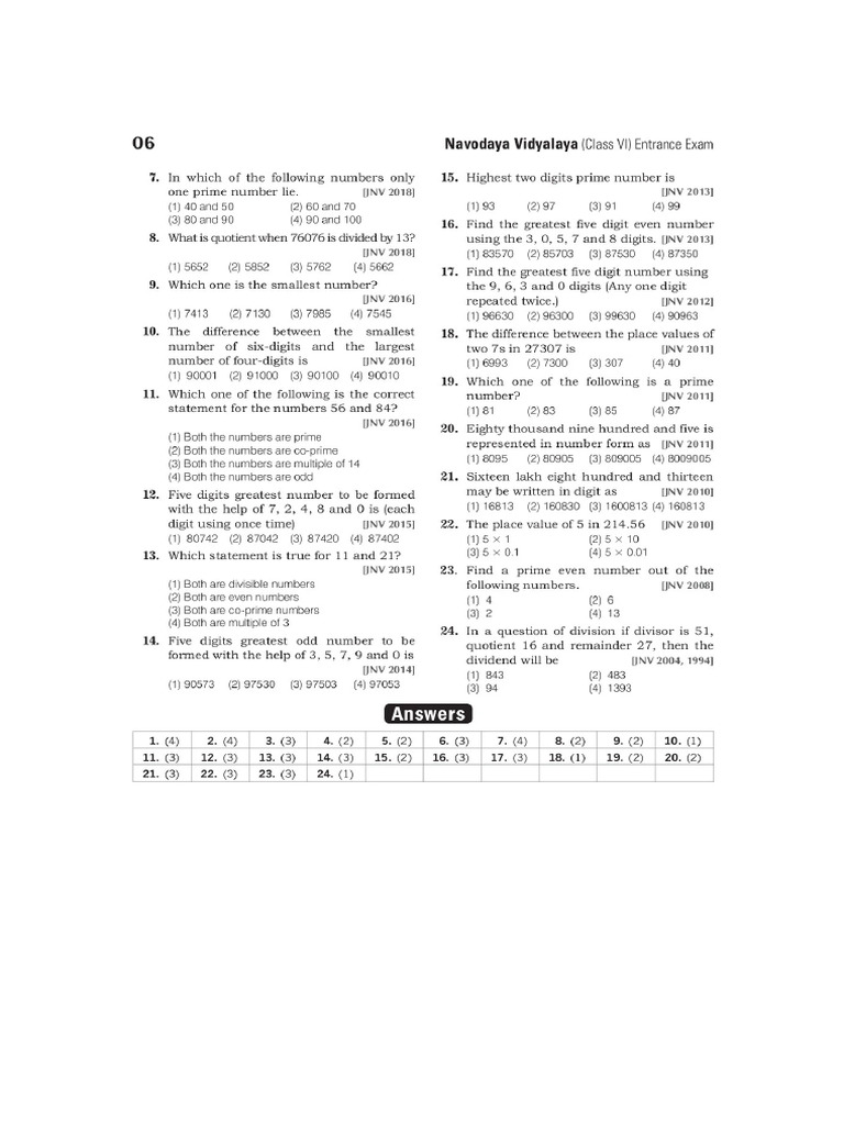 Arihant Jawahar Navodaya Vidyalaya Class 6 Book PDF | PDF