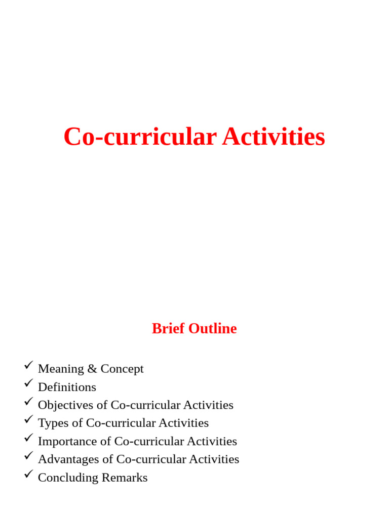 Co-Curricular Activities | PDF | Leadership | Curriculum