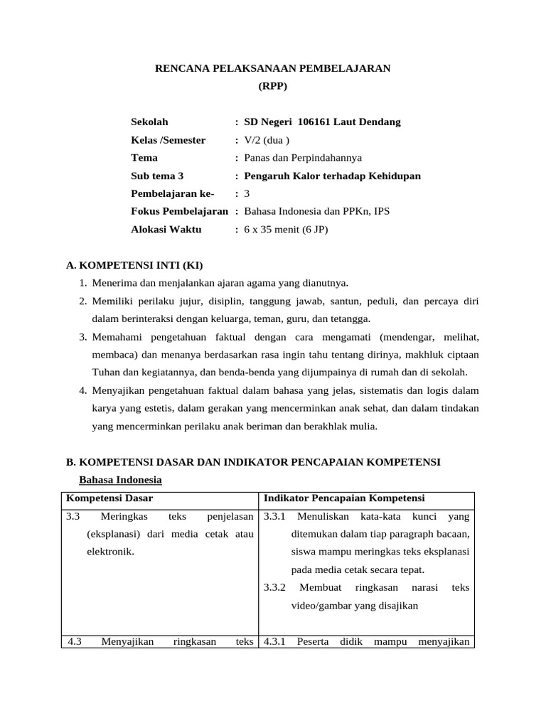 RPP Tema 6 Sub 3 Pem 3 | PDF