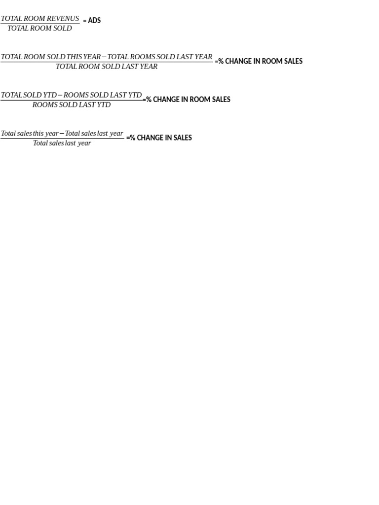 Room Sales and Revenue Analysis | PDF